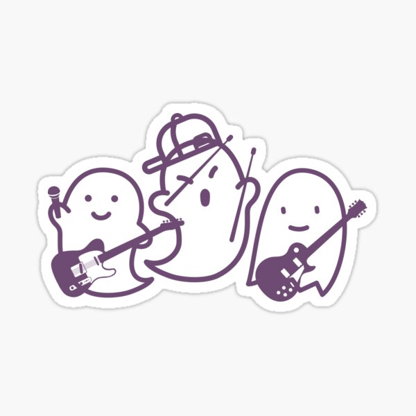"Musical Ghost Phantom Band" Sticker for Sale by Alpha-Betty | Redbubble