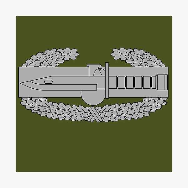 "US Army Combat Action Badge 1st Award "CAB"" Photographic Print for ...