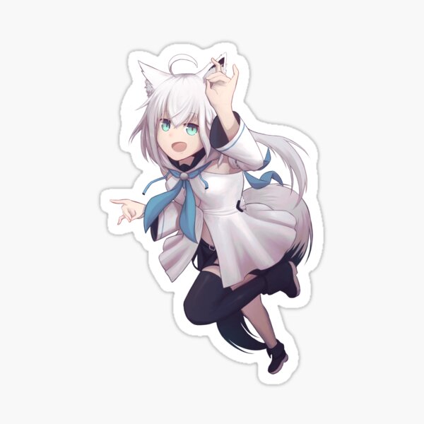 "Hololive Shirakami Fubuki fanart" Sticker for Sale by kevinza | Redbubble