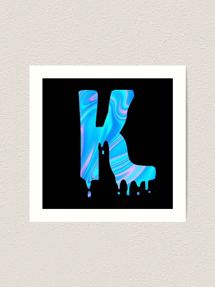 "Drippy Holographic K alphabet Transparent Letter Sticker." Art Print ...
