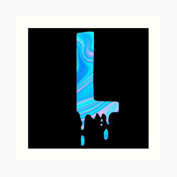 "Drippy Holographic L alphabet Transparent Letter Sticker." Art Print ...