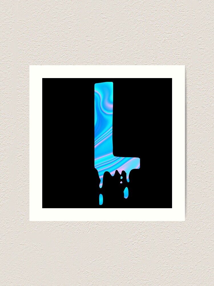 "Drippy Holographic L alphabet Transparent Letter Sticker." Art Print ...