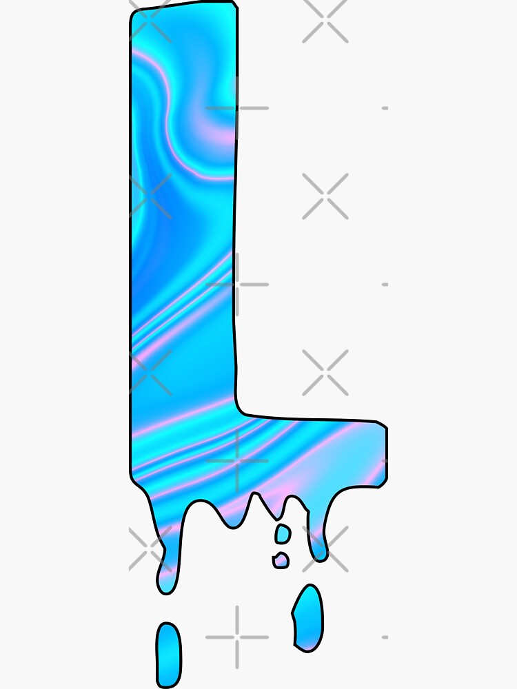 "Drippy Holographic L alphabet Transparent Letter Sticker." Sticker by ...