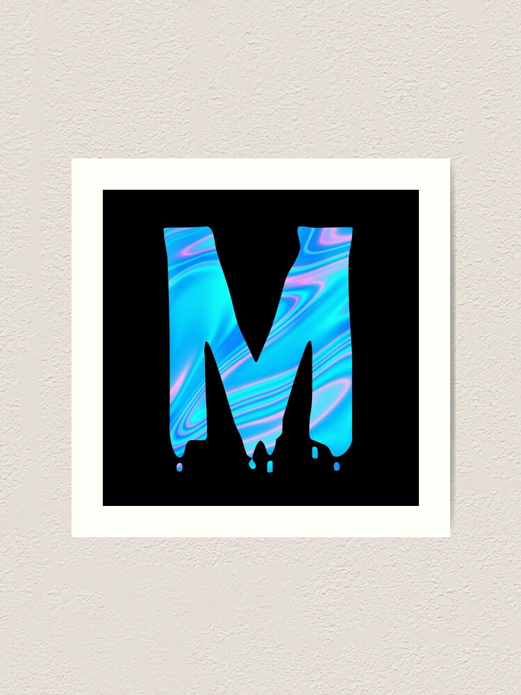 "Drippy Holographic M alphabet Transparent Letter Sticker." Art Print ...