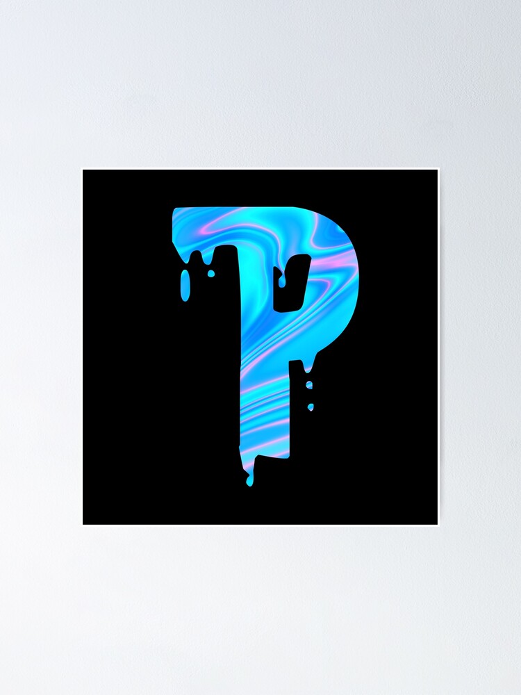 "Drippy Holographic P alphabet Transparent Letter Sticker." Poster for ...