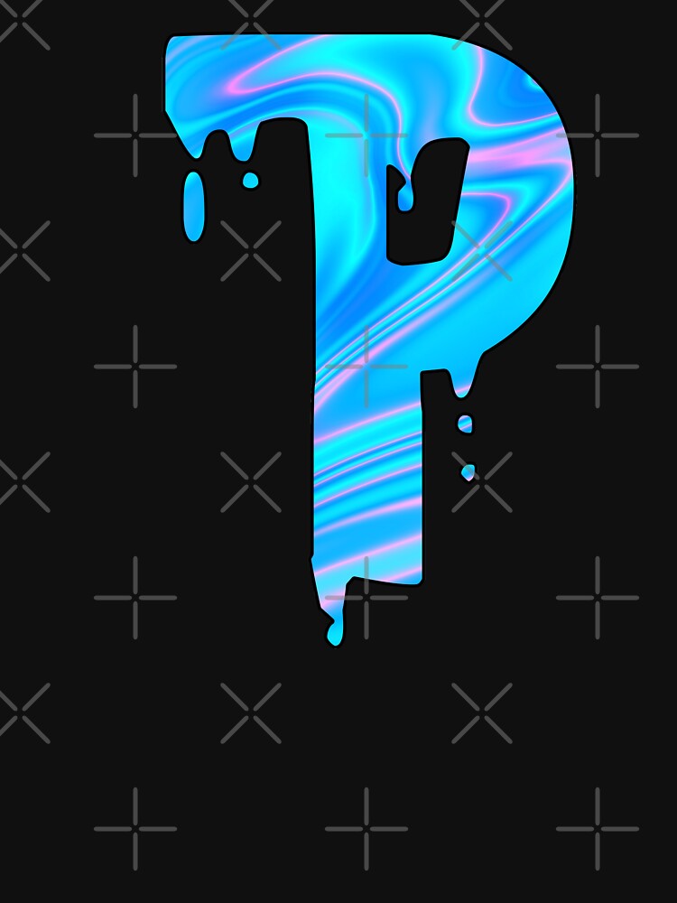 "Drippy Holographic P alphabet Transparent Letter Sticker." T-shirt by ...