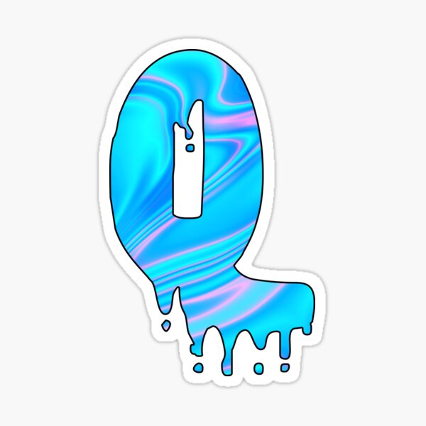 "Drippy Holographic Q alphabet Transparent Letter Sticker." Sticker for ...