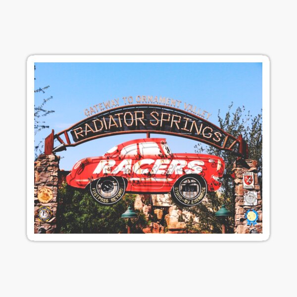 "Radiator Springs Racers" Sticker by TheConcertKid | Redbubble