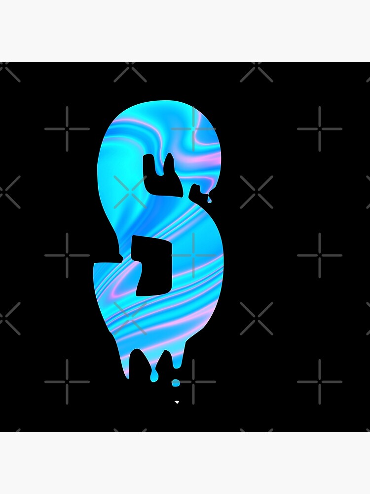 "Drippy Holographic S alphabet Transparent Letter Sticker." Poster by ...