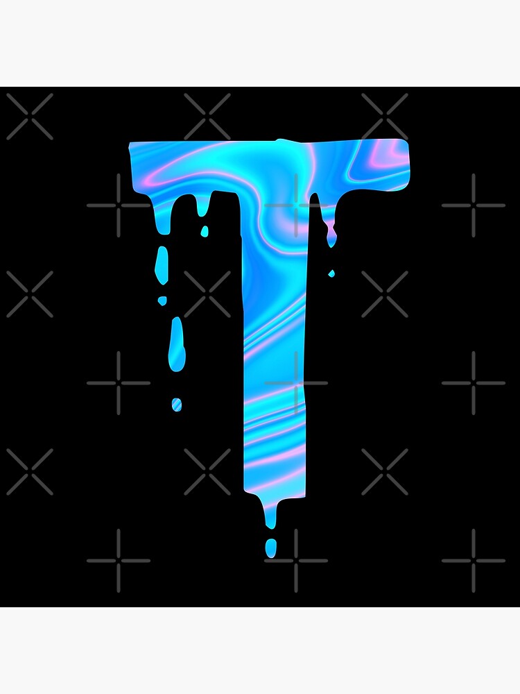 "Drippy Holographic T alphabet Transparent Letter Sticker." Art Print ...