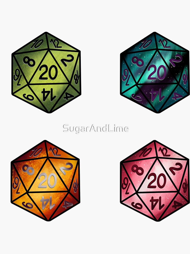 "D20 Sticker Pack" Sticker for Sale by SugarAndLime | Redbubble