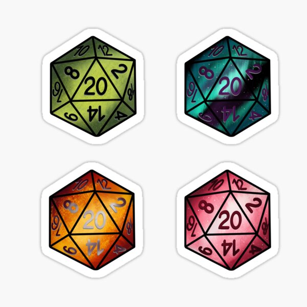 "D20 Sticker Pack" Sticker for Sale by SugarAndLime | Redbubble