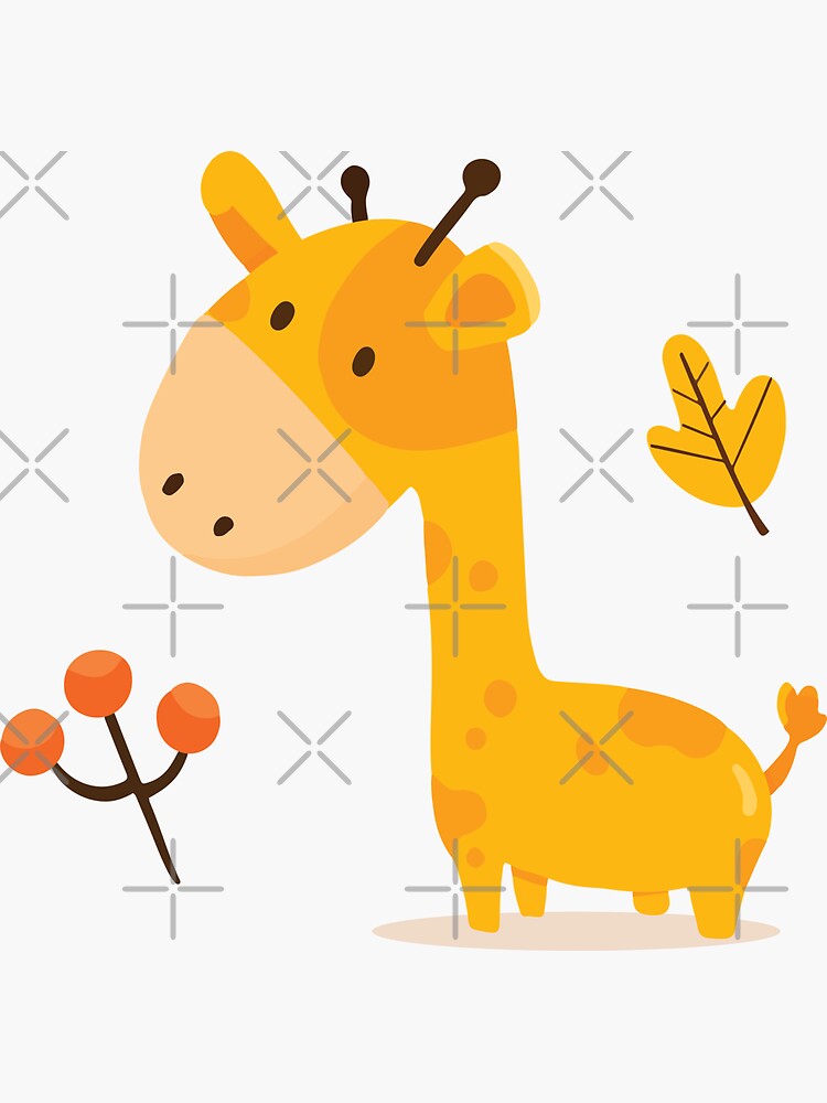 "Funny and cute giraffe for kids." Sticker by Graphistewell | Redbubble