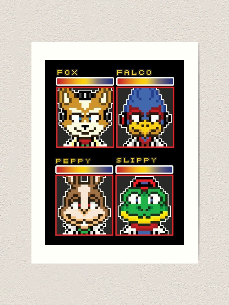 "Star Fox Comm Faces - Pixel Art" Art Print by geekmythology | Redbubble