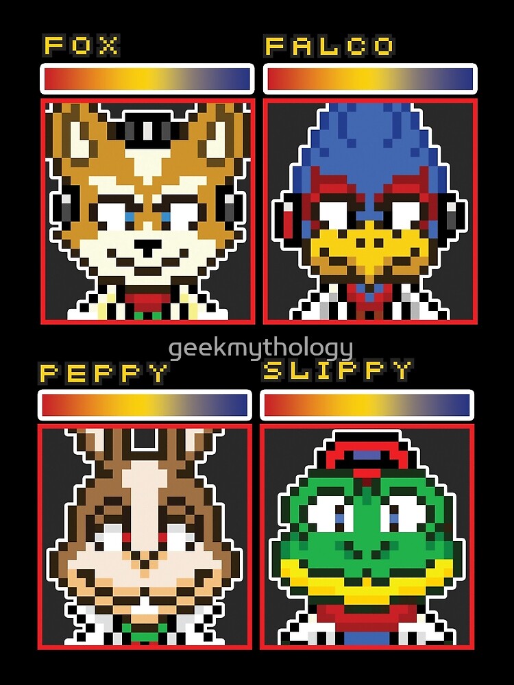 "Star Fox Comm Faces - Pixel Art" Art Print by geekmythology | Redbubble