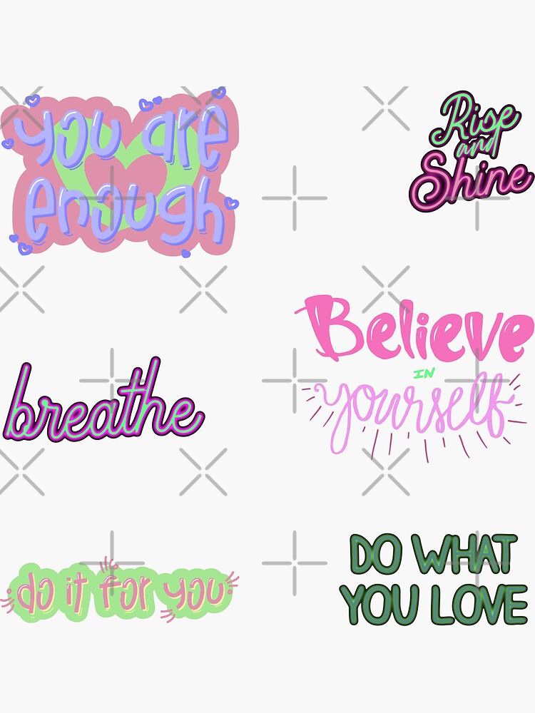 "Hydro Pink Motivational Packs Stickers * Quotes Sticker Pack ...