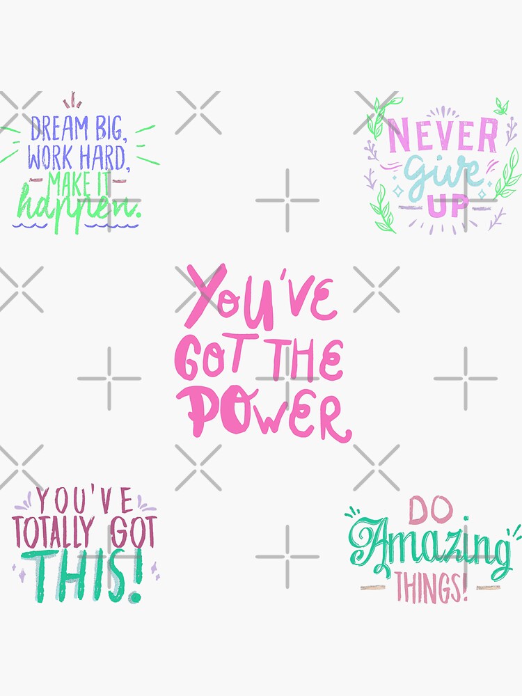 "Hydro Pink Motivational Packs Stickers * Quotes Sticker Pack " Sticker ...