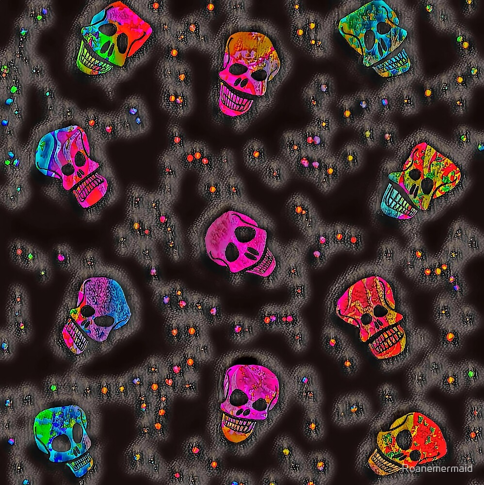 "Creepy Colorful Skulls" by Roanemermaid | Redbubble