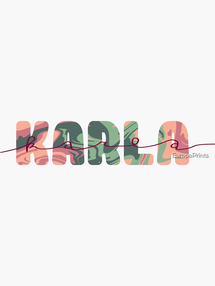 "Karla Custom Name With Cursive" Sticker for Sale by EuropaPrints ...