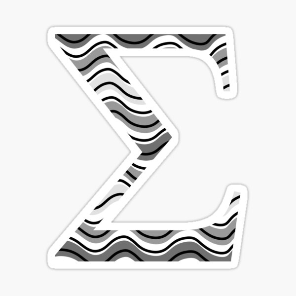 "gray waves greek alphabet- sigma" Sticker by cederucki | Redbubble