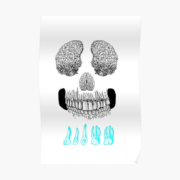 "Brain Skull" Poster by BlackBrain | Redbubble