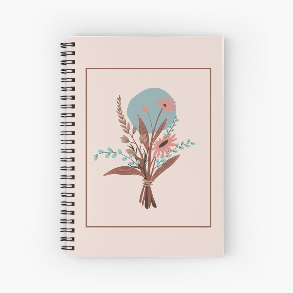 "Boho Minimalist Flower Bouquet Cute Design" Spiral Notebook for Sale ...