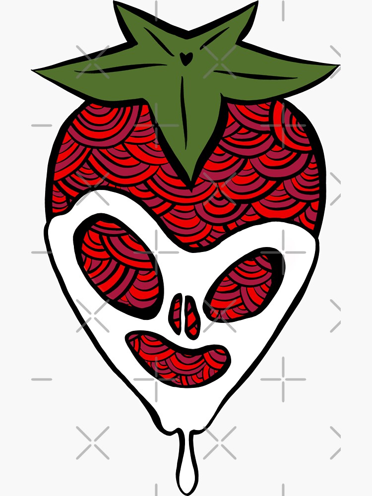 "Spooky Strawberry Skull" Sticker for Sale by StudioShearling | Redbubble