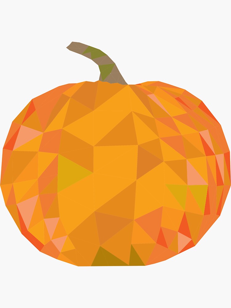 "Halloween Pumpkin - Low Poly Art" Sticker for Sale by 5thSeason ...