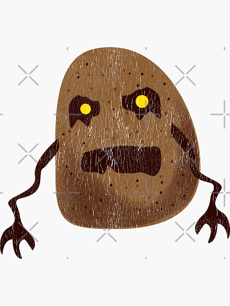"Scary Potato Distressed" Sticker for Sale by BampiQ | Redbubble