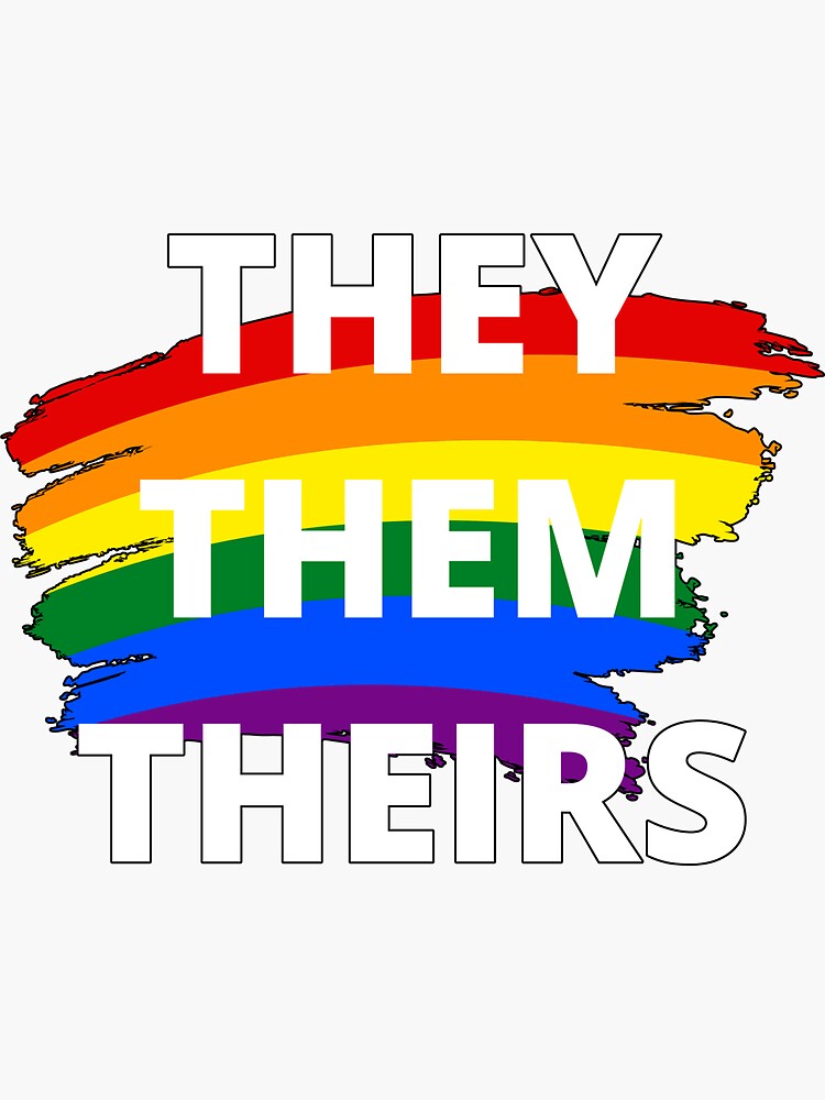 "They Them Theirs Gender Identity Pride Identification " Sticker by ...