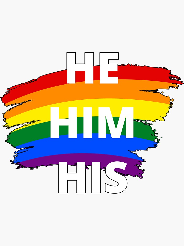 "He Him His Gender Identity Pride Identification " Sticker for Sale by ...