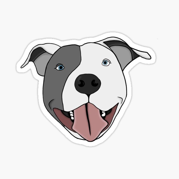 Craft Supplies & Tools Happy Pit Bull Cute Smiling Pit Bull Sticker Pit ...