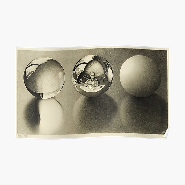 "Escher - Three Spheres II" Poster for Sale by Pikokk | Redbubble