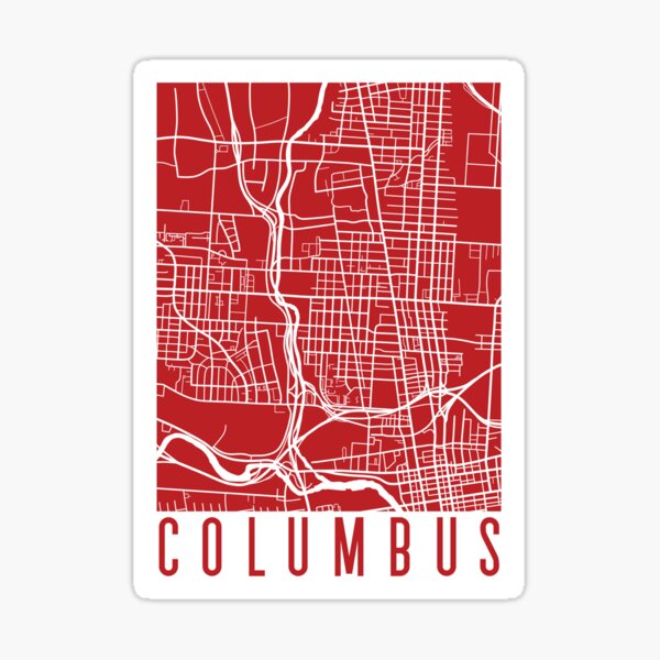 "Map of Columbus, OH" Sticker for Sale by ec0naway | Redbubble