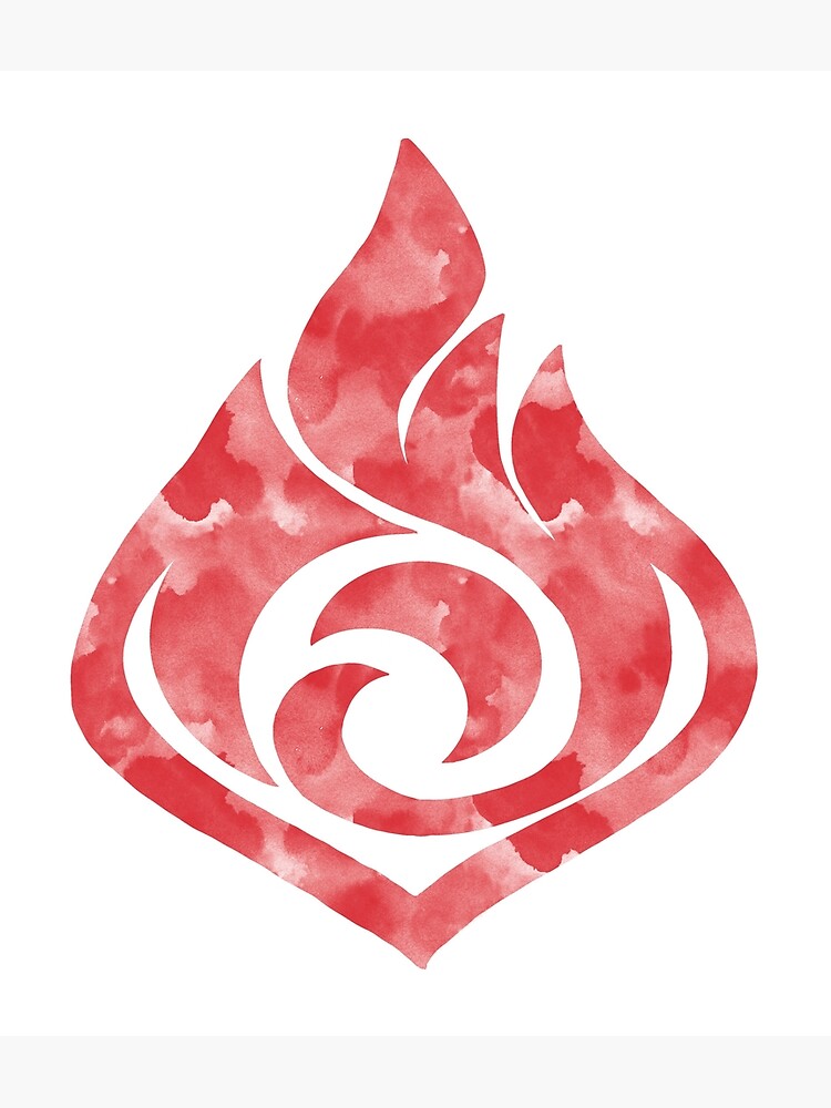 Lámina fotográfica «Pyro Element Genshin Impact» de Honey-Pop | Redbubble