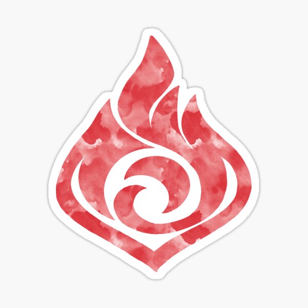 "Pyro Element Genshin Impact" Sticker for Sale by Honey-Pop | Redbubble