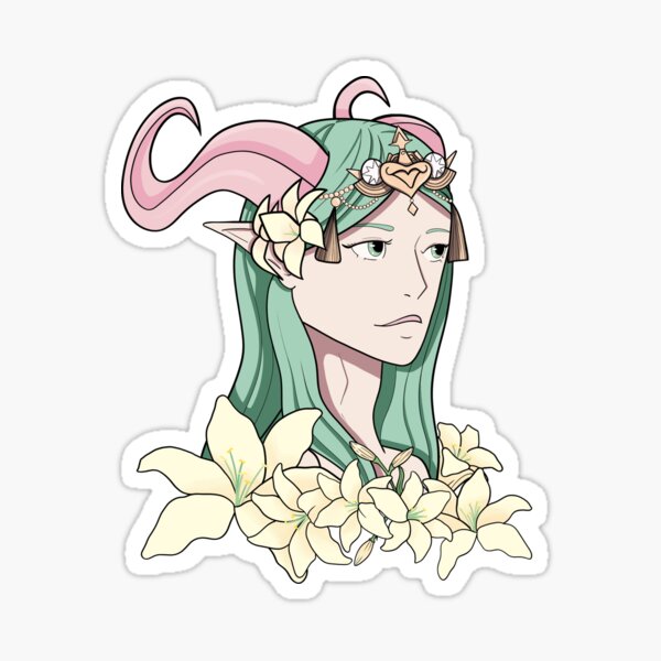 "Tiefling Rhea" Sticker for Sale by ClausDraws | Redbubble
