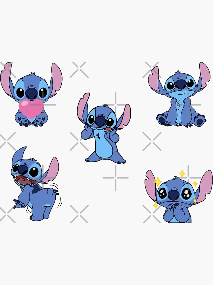 "Stitch sticker pack (stickers)" Sticker for Sale by PunkRockEyes ...