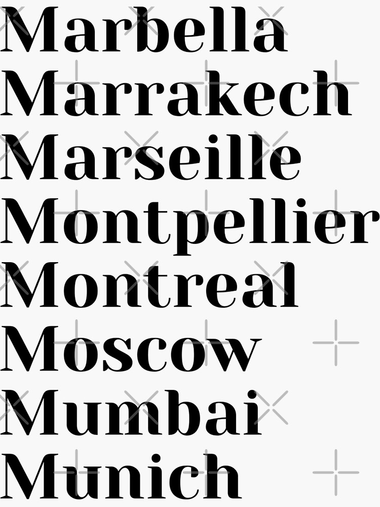Pegatina «Ciudades que comienzan con la letra M» de TshirtMaskTotes ...