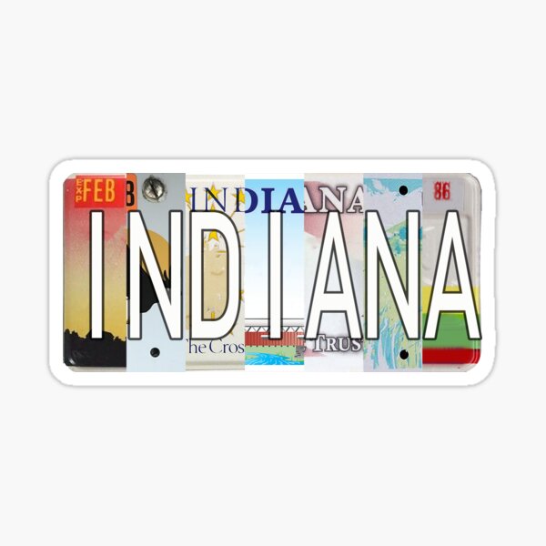 "Indiana License Plates" Sticker for Sale by stermitkermit | Redbubble