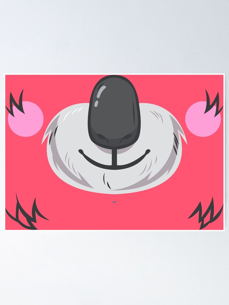 "Fun Cute Bright Red Bear Face Mouth with Blush" Poster for Sale by ...