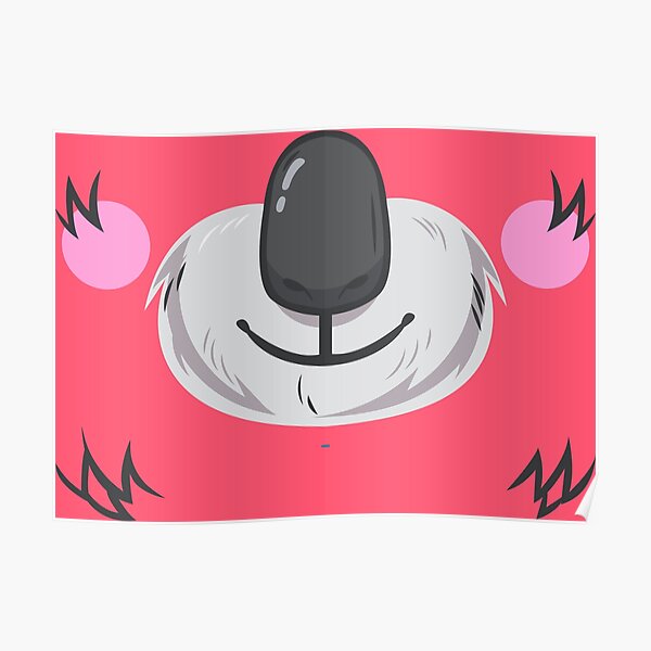 "Fun Cute Bright Red Bear Face Mouth with Blush" Poster for Sale by ...