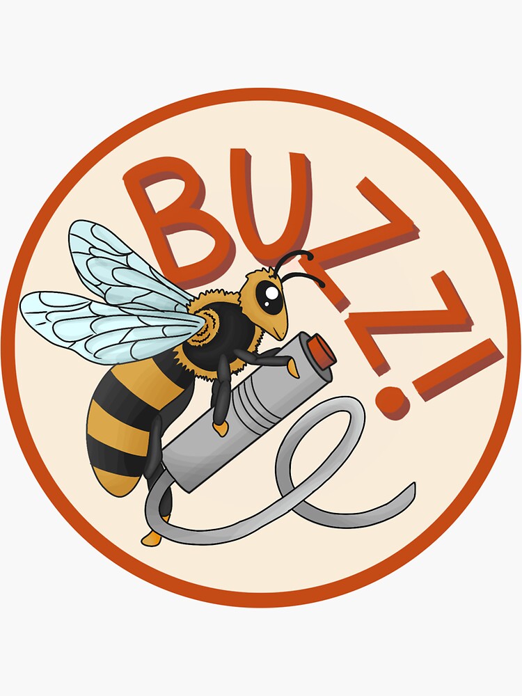 "Buzz!" Sticker for Sale by officialvjcl | Redbubble