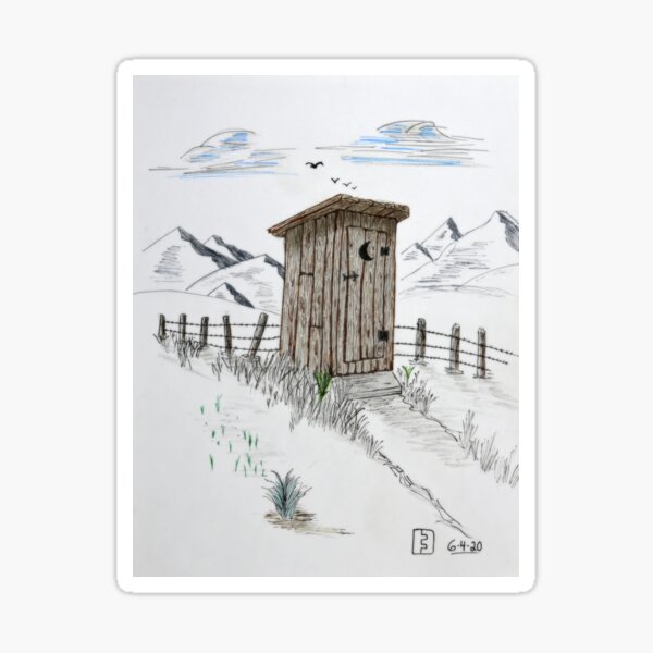 "Rustic Old Fashion Outhouse" Sticker by Schoolhouse62 | Redbubble