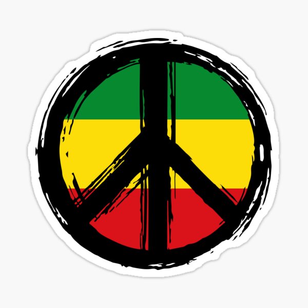 "Peace Symbol with Reggae colors" Sticker for Sale by Alma-Studio ...