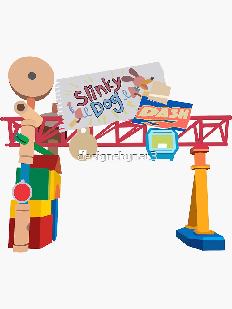 "Hollywood Studios Slinky Dog Dash" Sticker by designsbynat3 | Redbubble