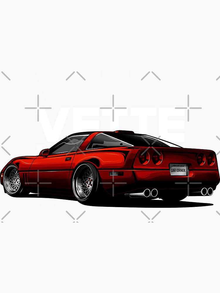 "Chevy Vette C4 - CarCorner" Sticker for Sale by Car-Corner | Redbubble