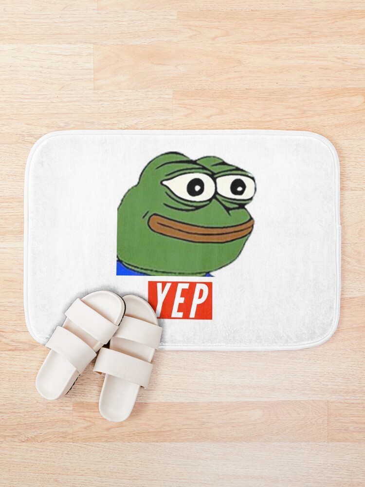 "YEP Pepe Frog Twitch Emote" Bath Mat by LuckyLyd | Redbubble