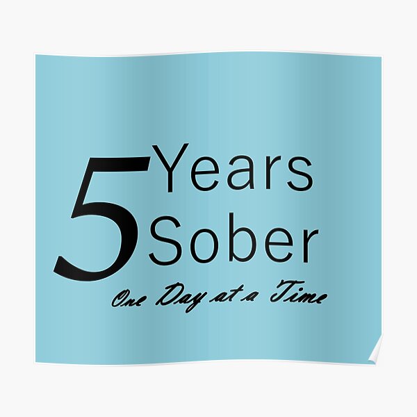 "Five Year Sobriety Anniversary Birthday; Design for the Sober Person ...