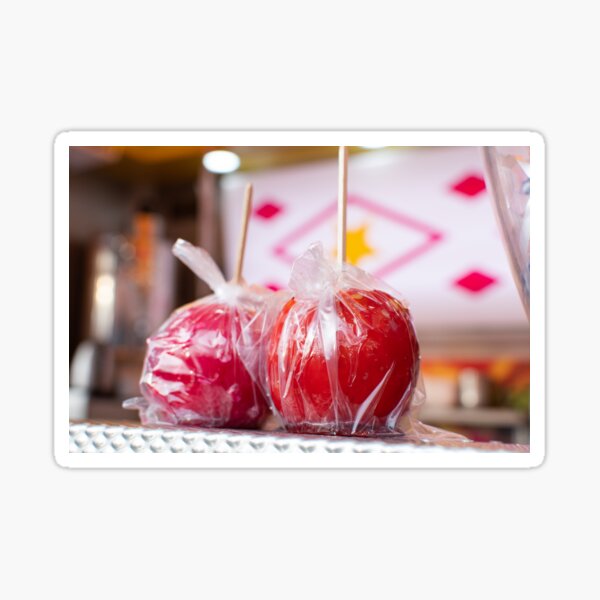 "Sweet glazed red toffee candy apples" Sticker for Sale by ...